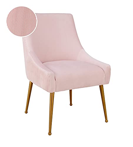 Tov Furniture Beatrix Pleated Velvet Dining Side Chair (Blush)