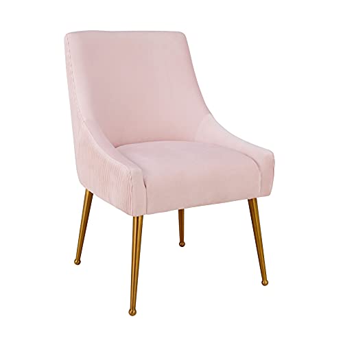 Tov Furniture Beatrix Pleated Velvet Dining Side Chair (Blush)