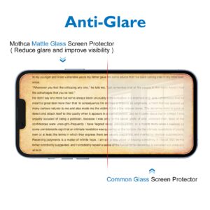 Mothca Matte Glass Screen Protector for iPhone 14 / iPhone 13 / iPhone 13 Pro [6.1 Inch] Anti-Glare & Anti-Fingerprint Tempered Glass, Smooth as Silk