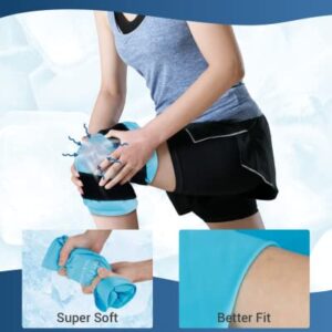 Comfytemp Knee Ice Pack Wrap, Reusable Gel Ice Pack for Knee Pain Relief, Lycra Knee Ice Pack with Hot & Cold Compress Therapy for Leg Injuries, Knee Replacement Surgery, Arthritis, FSA HSA Approved