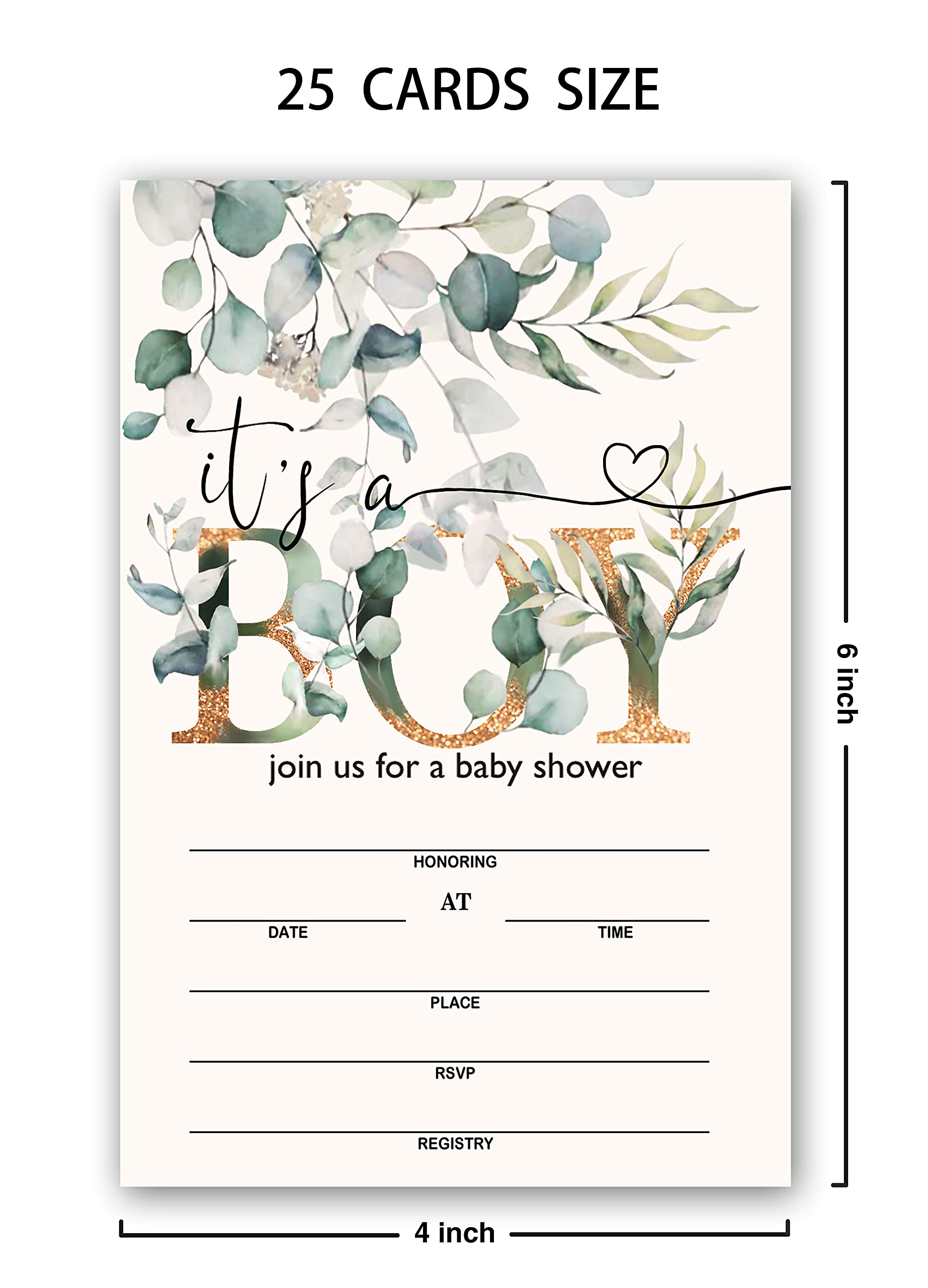 Yuansail Baby Shower Invitation Set, Fill In Invites Cards, Books For Baby, Diaper Raffle, Thank You, Boy, Each Design 25 Cards & Envelopes (Total 100 Cards) – (bb005-taozhuang)