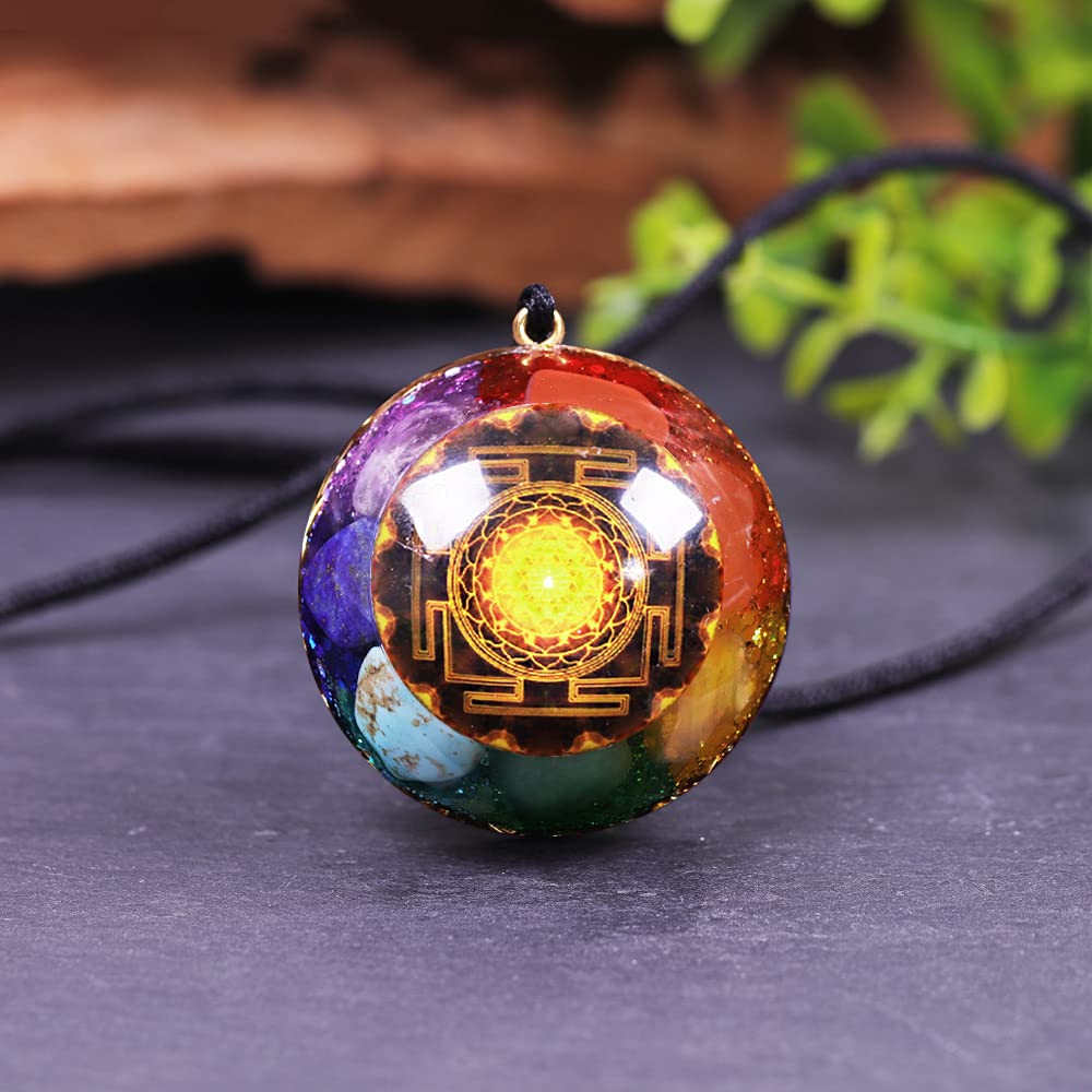 Day Day Up 7 Chakra Gemstone Reiki Healing Crystals Chakra Orgonite Pendant Necklace For Good Luck Yoga Meditation Jewelry