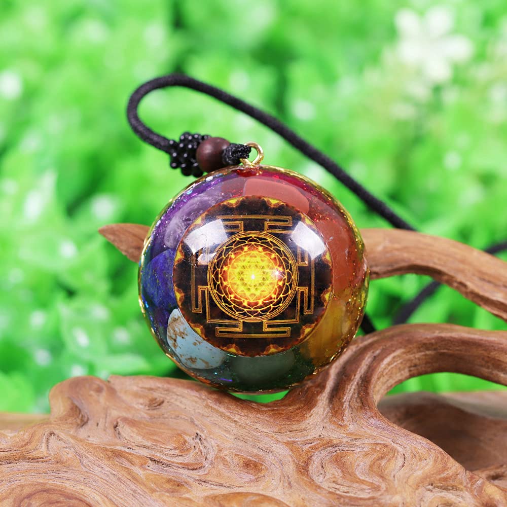 Day Day Up 7 Chakra Gemstone Reiki Healing Crystals Chakra Orgonite Pendant Necklace For Good Luck Yoga Meditation Jewelry