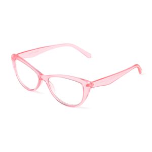 betsey johnson womens yara blue light glasses reading glasses, crystal pink, 40mm us