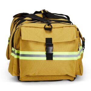 LINE2design Elite Firefighter Gear Bag - Fireman Premium Rescue Turnout Fire Gear Bag with Shoulder Strap - Yellow