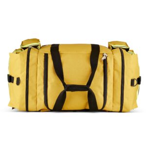 LINE2design Elite Firefighter Gear Bag - Fireman Premium Rescue Turnout Fire Gear Bag with Shoulder Strap - Yellow