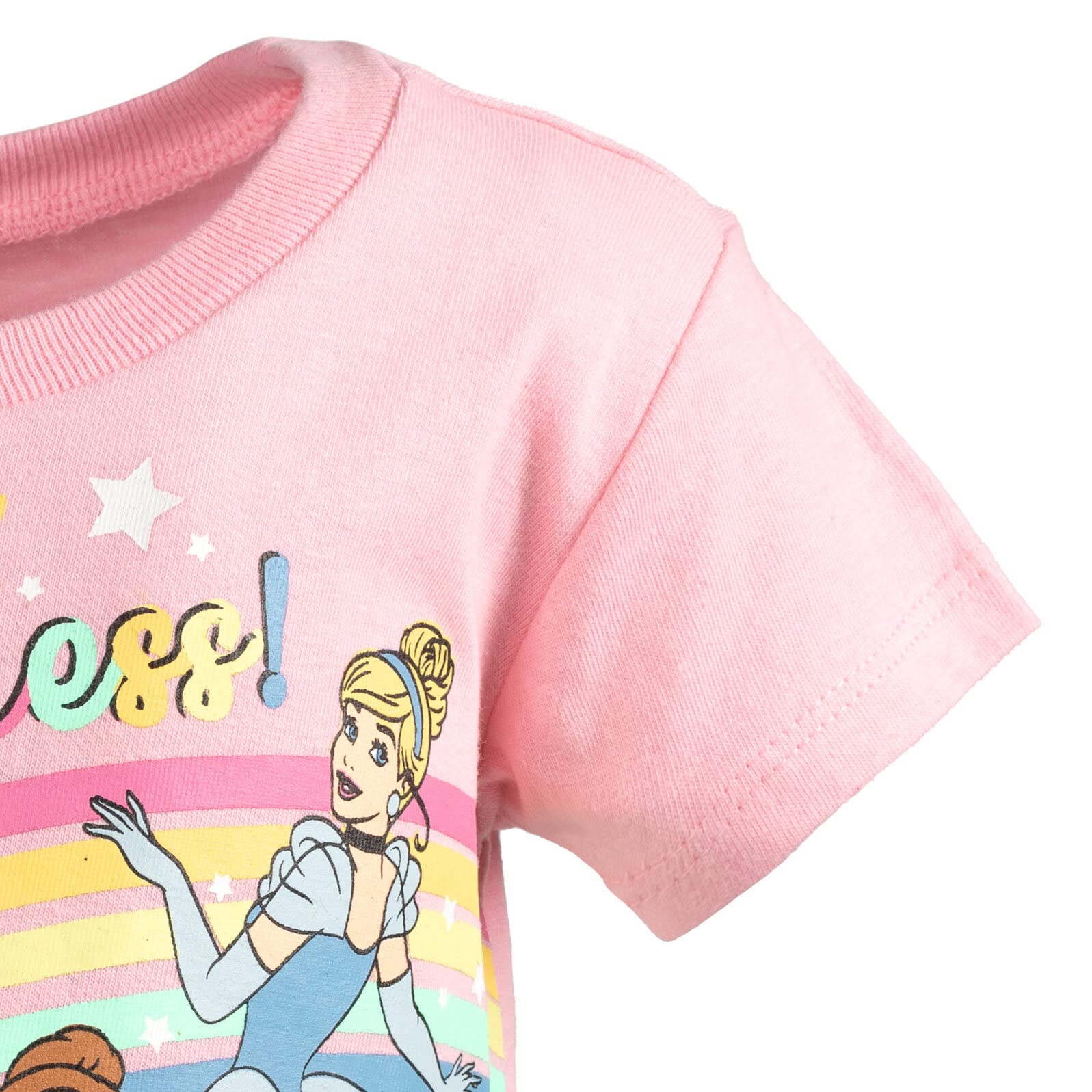 Disney Beauty and The Beast Princess Belle Cinderella Tiana Toddler Girls T-Shirt 4T Pink