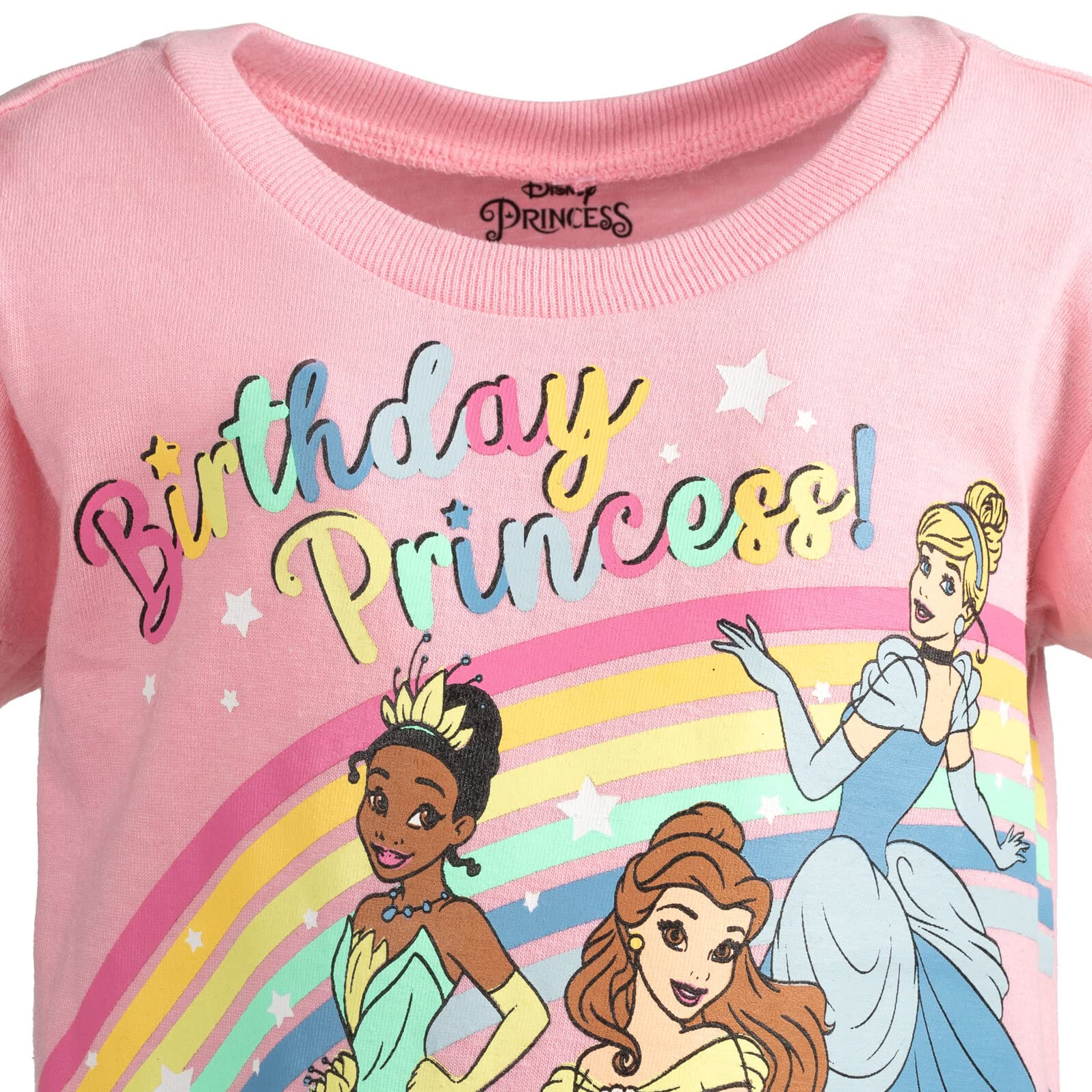 Disney Beauty and The Beast Princess Belle Cinderella Tiana Toddler Girls T-Shirt 4T Pink