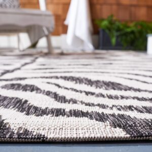 SAFAVIEH Courtyard Collection 8' x 10' Ivory/Black CY8444 Indoor/ Outdoor Waterproof Easy Cleaning Patio Backyard Mudroom Area Rug