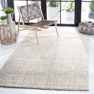 safavieh natural fiber collection accent rug - 3' x 5', bleach & ivory, handmade farmhouse jute, ideal for high traffic areas in entryway, living room, bedroom (nf747b)