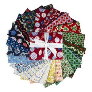 liberty fabrics merry and bright fat quarter bundles 20pcs, multi yard