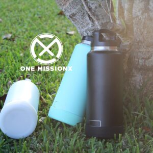 One MissionX Protective Silicone Boot Sleeve Compatible with YETI 36oz 26oz 18oz 12oz Water Bottles, Anti-Slip Bottom Cover, BPA FREE (Black, Fits 46 oz Bottle)