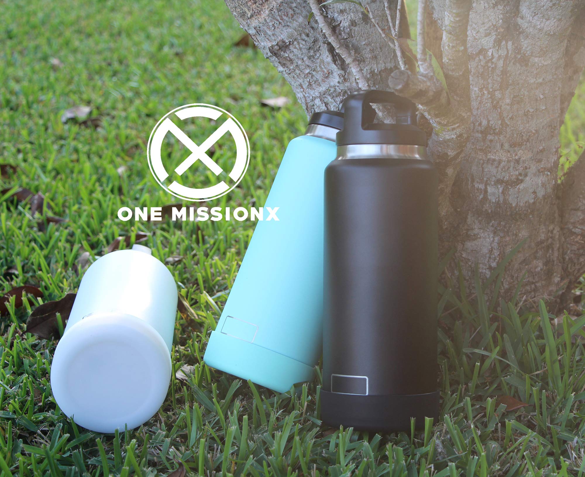 One MissionX Protective Silicone Boot Sleeve Compatible with YETI 36oz 26oz 18oz 12oz Water Bottles, Anti-Slip Bottom Cover, BPA FREE (Black, Fits 46 oz Bottle)