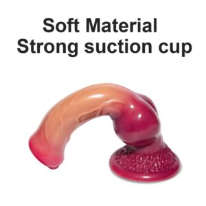 7.2 inch Silicone Realistic Dildo Small Fantasy Sex Toy for Women Wolf Canine Animal Cute Dildo with Strong Suction Cup Dual Density Penis Anal Alien Monster Dildo for Beginner Adult