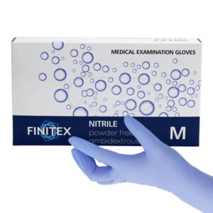 FINITEX Disposable Nitrile Exam Gloves 1000 PCS - 3.2mil Ice Blue Powder-free Latex-Free Gloves Examination Home Cleaning Food Gloves (M)