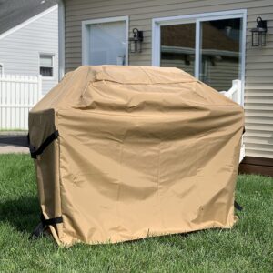 Comp Bind Technology Grill Cover, Compatible with Dyna-Glo 5 Burner Gas Grill Model DGH474CRP, Tan Padded Outdoor and Waterproof Cover Dimensions 55.2''W x 23.9''D x 47''H by Comp Bind