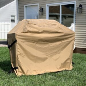 Comp Bind Technology Grill Cover, Compatible with Dyna-Glo 5 Burner Gas Grill Model DGH474CRP, Tan Padded Outdoor and Waterproof Cover Dimensions 55.2''W x 23.9''D x 47''H by Comp Bind