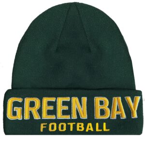 clorpeak green bay embroidery classic cuff beanie hat cuffed winter hat knit toque skull cap - green onesize