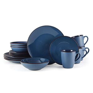 pfaltzgraff pierce 16-piece dinnerware set, service for 4, blue