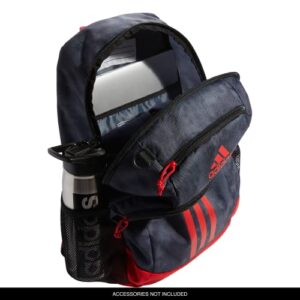 adidas Creator 2 Backpack, Stone Wash Carbon/Vivid Red, One Size