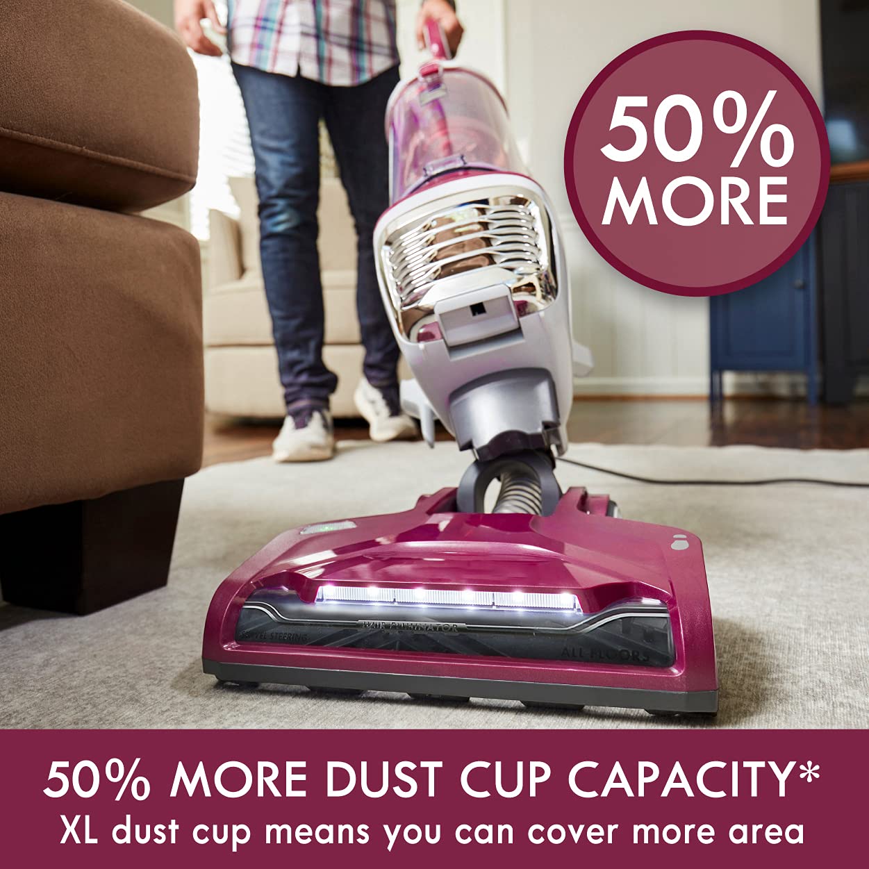 Kenmore DU5092 bagless upright vacuum carpet cleaner 2-motor power suction with hair eliminator brushroll, pet handi-mate, 2L, Wine W/Lift-up Design