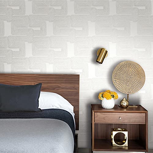 RoomMates RMK12214PL Nikki Chu Ivory White Zulu Signature Peel and Stick Wallpaper