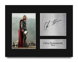 hwc trading chris hemsworth usl signed printed autograph thor the avengers print photo picture display - us letter size