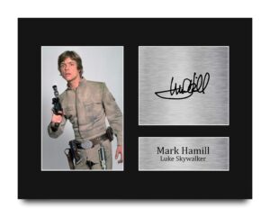 hwc trading mark hamill usl signed printed autograph star wars print photo picture display - us letter size