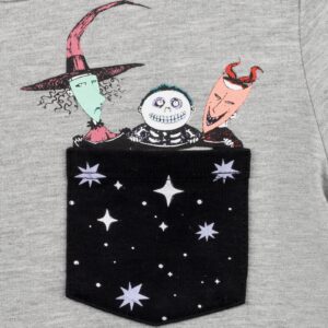 Disney Nightmare Before Christmas Jack Skellington Lock Shock and Barrel Zero Sally Big Girls T-Shirt Gray 14-16