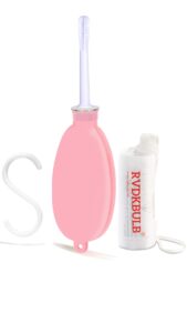 rvdkbulb reusable silicone travel douche bag - vaginal douche for women, pocket size, 24 fl oz capacity, pink