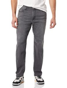 amazon essentials men's straight-fit jean, washed grey, 34w x 33l