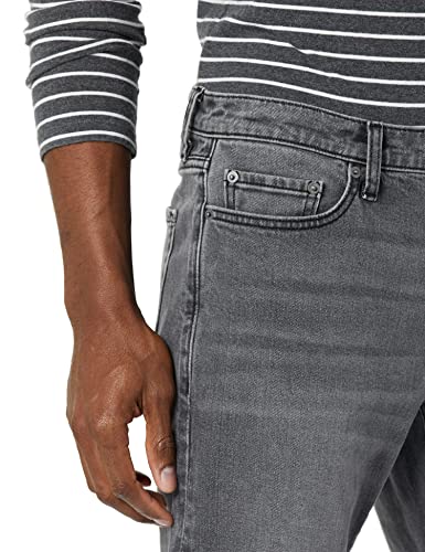 Amazon Essentials Men's Straight-Fit Jean, Washed Grey, 34W x 33L