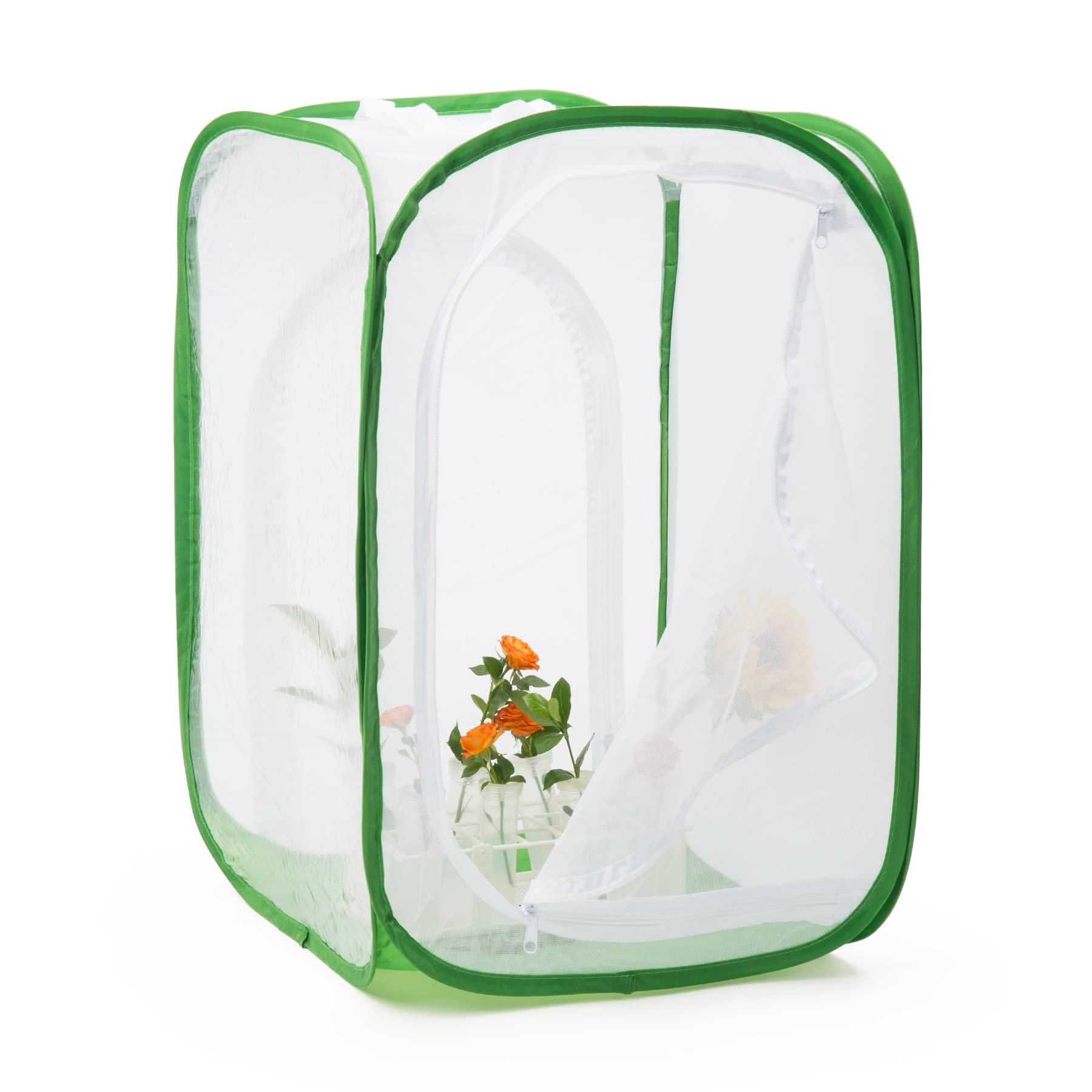 Two Doors Large Monarch Butterfly Habitat, Insect Mesh Cage, Caterpillar Enclosure Terrarium Pop-up (24 x 24 x 36 inches)