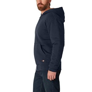 Dickies Men's Sherpa Lined Fleece Zip Hoodie, Dark Navy, L