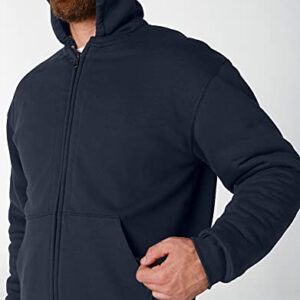 Dickies Men's Sherpa Lined Fleece Zip Hoodie, Dark Navy, L