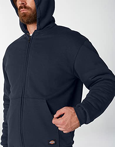 Dickies Men's Sherpa Lined Fleece Zip Hoodie, Dark Navy, L