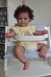 terabithia 20" african american reborn baby doll, realistic soft & weighted, sweet smiling newborn girl