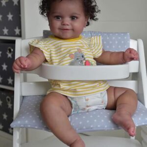 Terabithia 20" African American Reborn Baby Doll, Realistic Soft & Weighted, Sweet Smiling Newborn Girl