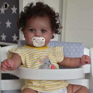 Terabithia 20" African American Reborn Baby Doll, Realistic Soft & Weighted, Sweet Smiling Newborn Girl