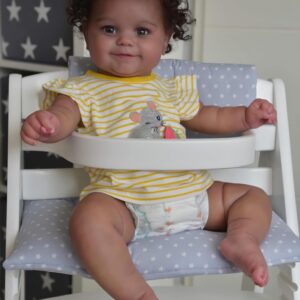 Terabithia 20" African American Reborn Baby Doll, Realistic Soft & Weighted, Sweet Smiling Newborn Girl