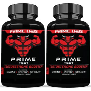 prime labs - men's testosterone booster (2 pack) - stamina, endurance, & strength booster - 120 caplets