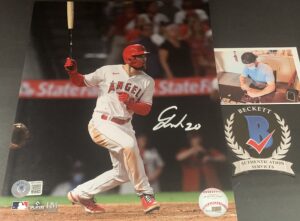 jared walsh los angeles angels autographed signed 8x10 beckett witness hologram