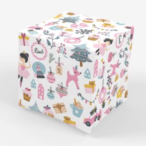 stesha party princess holiday gift wrap christmas wrapping paper - 30 x 20 inch (3 sheets)