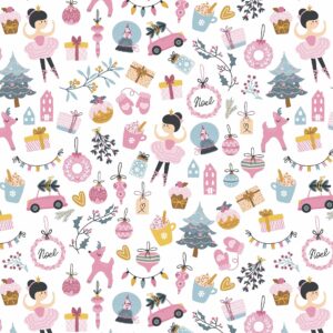 Stesha Party Princess Holiday Gift Wrap Christmas Wrapping Paper - 30 x 20 Inch (3 Sheets)