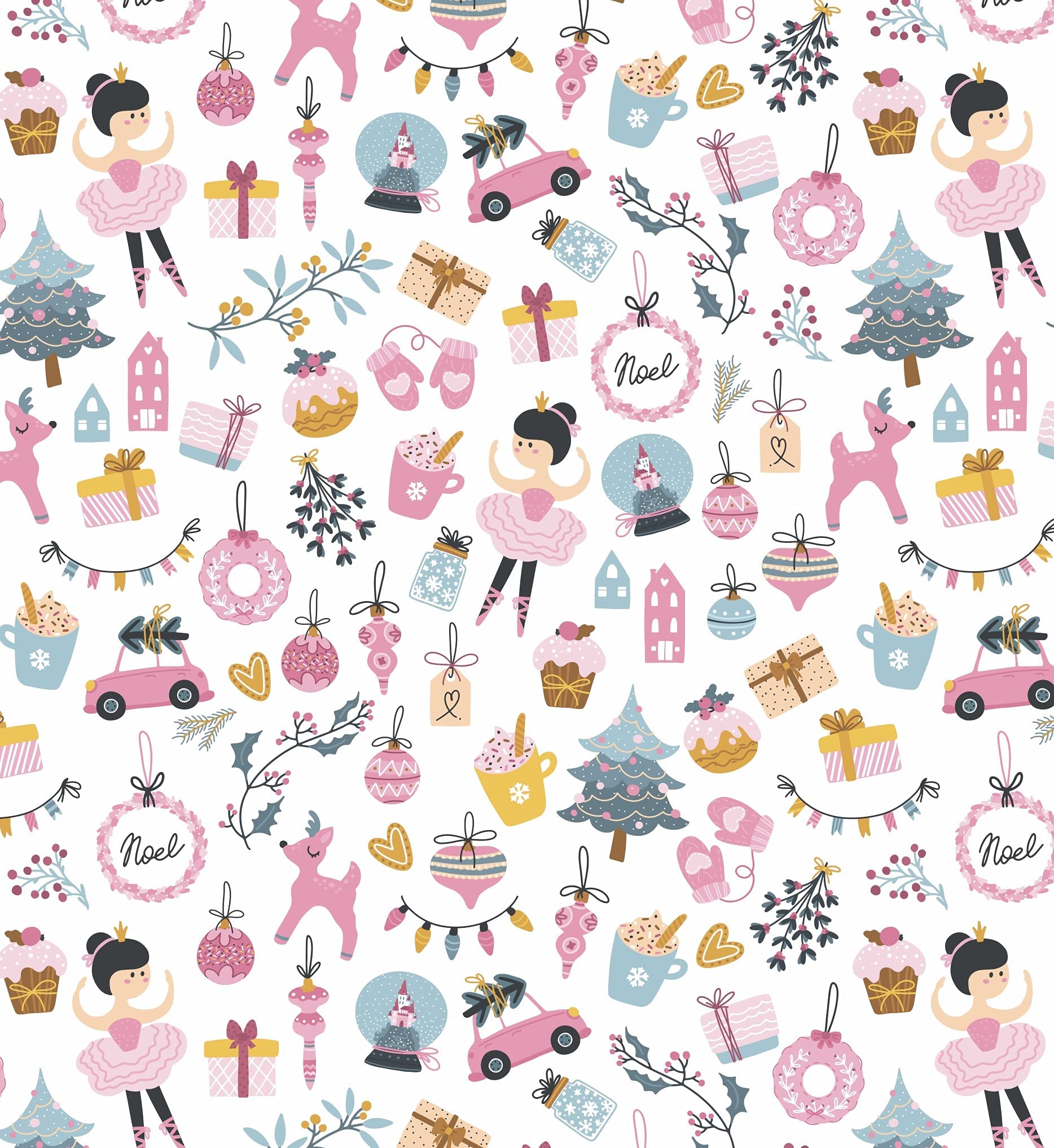 Stesha Party Princess Holiday Gift Wrap Christmas Wrapping Paper - 30 x 20 Inch (3 Sheets)