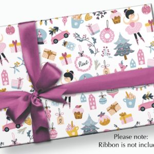 Stesha Party Princess Holiday Gift Wrap Christmas Wrapping Paper - 30 x 20 Inch (3 Sheets)