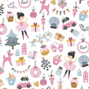 Stesha Party Princess Holiday Gift Wrap Christmas Wrapping Paper - 30 x 20 Inch (3 Sheets)