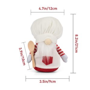 BeHeSo Kitchen Chef Gnome Plush Valentines Birthday Gnomes Dolls Handmade Plush Coffee Gnomes Collection Gifts - Cooking Gnome Stuffed Toys Knomes for Table Farmhouse Decor Home Ornament 2PCS