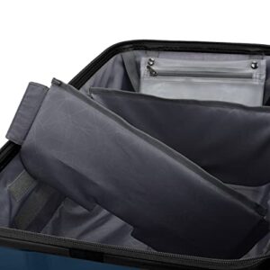 Traveler's Choice Ultimax II 26" Medium Trunk Spinner Luggage, Tie Down Straps, Matte Navy, Checked Inch