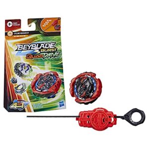 beyblade burst quaddrive cyclone roktavor r7 spinning top starter pack - stamina/defense type battling game with launcher, toy for kids